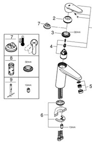 GROHE 23449002 - Umyvadlová baterie EURODISC COSMOPOLITAN velikost M chrom