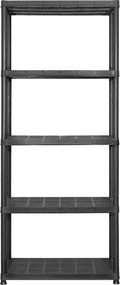 Úložný regál 5patrový černý 142 x 38 x 170 cm plast 3059852