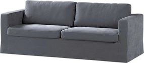 Potah na pohovku IKEA  Karlstad 3-místná, nerozkládací, dlouhý barva šedá látka lesklé, sametová