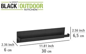 Černý magnetický držák na kuchyňské role Wenko Black Outdoor Kitchen Ima