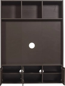 Tmavě hnědá TV sestava z borovicového dřeva 160x215x40 cm Meggy – WOOOD