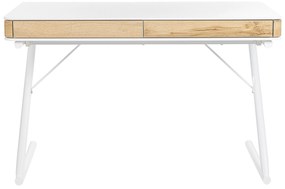 Psací stůl z dubového dřeva 120 x 60 bílý FONTANA Beliani
