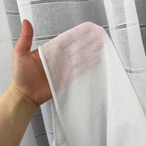 Voálová Moderní záclona ve lněném vzhledu s olůvkem metráž Ervi 22810