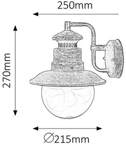 Rabalux 8163 - Venkovní nástěnné svítidlo ODESSA 1xE27/60W IP44
