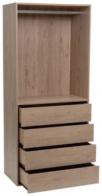 Otevřená modulární skříň v dekoru dubu v přírodní barvě 80x180x45 cm Modular – Casa Selección