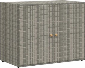 Zahradní úložná skříň šedá 100 x 55,5 x 80 cm polyratan 319869