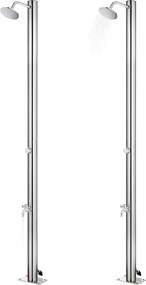 Zahradní sprcha s šedou základnou 220 cm nerezová ocel 3070783