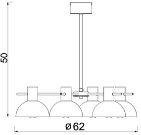 Lustr na tyči ESTATE MINI 5xE27/15W/230V černá