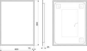 Sapho, TAURI LED podsvícené zrcadlo 60x80cm