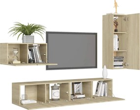 4dílný set TV skříněk dub sonoma kompozitní dřevo 3078993