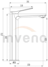 Invena Neri, vysoká umyvadlová baterie, chromová, BU-01-W01-L