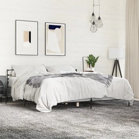 Rám postele šedý sonoma 200 x 200 cm kompozitní dřevo a kov 3280065