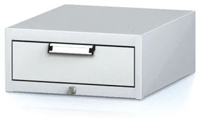 Alfa 3 Závěsný dílenský box na nářadí k pracovním stolům MECHANIC, 1 zásuvka, 480 x 600 x 218 mm, šedé dveře