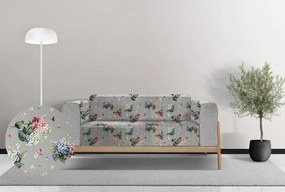 Ervi Gobelínový  přehoz na sedačku/postel - Hortenzie na šedém