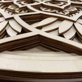 Vyřezávaná dřevěná 3D mandala na zeď | SENTOP PR0460