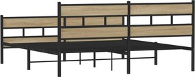 Kovový rám postele bez matrace dub sonoma 193 x 203 cm 3308474