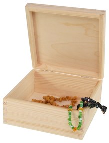 Dřevěná krabička s víkem - 15 x 15 x 7 cm