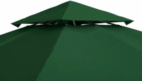 Náhradní střecha altánu Outsunny 3x3m uhlíkově šedý polyester odpuzující vodu pro kovové a zahradní altány | Aosom.de