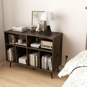 Costway 3 Řadový stojan na gramofon s nabíjecí stanicí a vinylovými úložnými