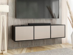 TV skříňka EDI 3 černý + kašmír uzavřená TV skříňka s policí