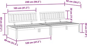 Zahradní středové pohovky z palet 2 ks masivní akáciové dřevo 3209307
