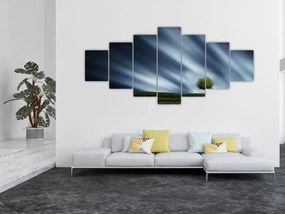 Obraz polární záře nad vřesovištěm (210x100 cm)