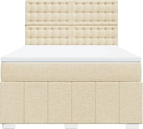 Box spring postel s matrací krémová 140x200 cm textil 3291710