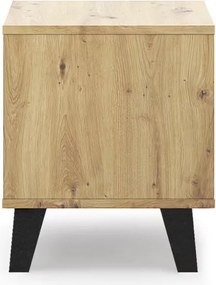 Noční stolek Borg 1s dub artisan / bílý