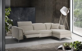 Pregio Italia sofa&relax luxusní polohovací sedačky SOLUTION Provedení: 2 místná 1 el. poloh. + roh. ukončení, Vzorník látek: tekno fibra 02 linen