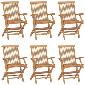 Skládací zahradní židle 6 ks masivní teakové dřevo,  3096594