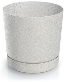 PROSPERPLAST Květináč - TUBO P Eco Wood Průměr: 29,2 cm, Barva: bílá