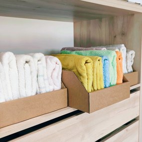 KARTON PAK Úložné boxy na oblečení, organizéry do skříně BÍLÝ KARTON 20x54cm