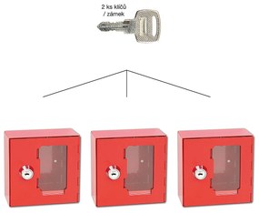 Požární ocelová skříňka se sklem na společný uzávěr - SU RICHTER TS.1010.G.SU (červená), Richter červená