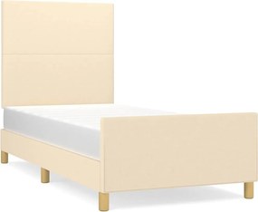 Rám postele bez matrací krémově 90x190 cm textil 3124860