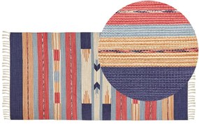 Bavlněný kelimový koberec 80 x 150 cm vícebarevný GANDZAK Beliani