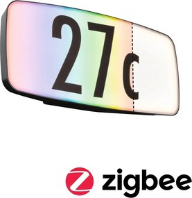 P 94508 VÝPRODEJ VZORKU Venkovní nástěnné svítidlo Sheera IP44 RGBW Zigbee antracit se soumrakovým senzorem + čísly domu - PAULMANN