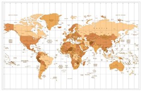 Samolepící tapeta béžová mapa světa na světlém pozadí - 150x100 cm