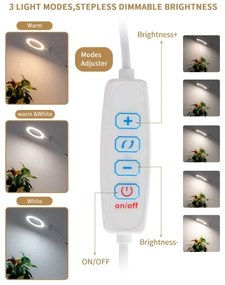 Brilagi - LED Stmívatelná stolní lampa s lupou LED/12W/5V 3000/4200/6000K bílá