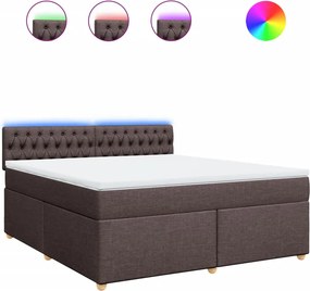 Box spring postel s matrací tmavě hnědá 180x200 cm textil 3289069