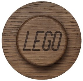 LEGO dřevěný věšák na zeď, 3 ks dub - tmavě mořený