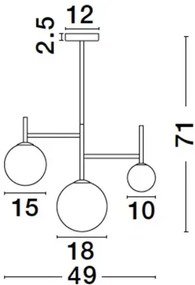 Designové stropní svítidlo Licato 49 černé