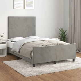 Rám postele bez matrace světle šedá 120 x 200 cm samet 3125623