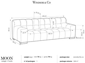 WINDSOR & CO Třímístná pohovka Moon