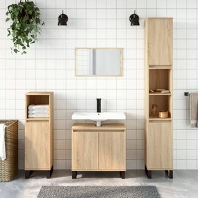 3dílný set koupelnových skříněk dub sonoma kompozitní dřevo,  3187800