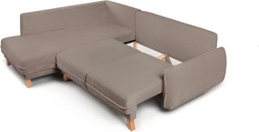Taupe manšestrová rozkládací/s úložným prostorem rohová pohovka (pravý roh/do L) Tori – Bonami Selection