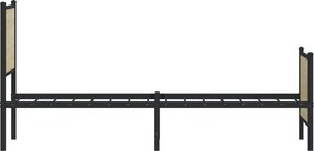 Kovový rám postele bez matrace dub sonoma 140 x 200 cm 3301361