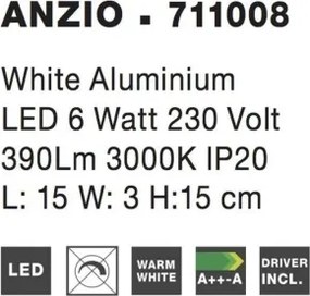 Nástěnné LED svítidlo NOVA LUCE ANZIO 6W 3000K 711008
