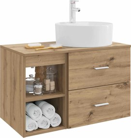 Sada koupelnového nábytku 2 ks Dub artisan Kompozitní dřevo 3403911