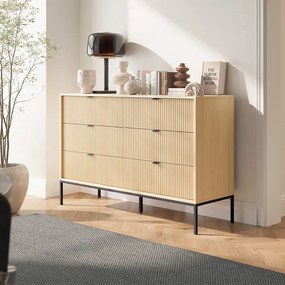 Komoda NOVA dc NKS154 | se zásuvkami | 154 cm | dub vicenza/černá