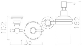 Sapho DIAMOND dávkovač mýdla, 200ml, mléčné sklo, bronz 1318-19